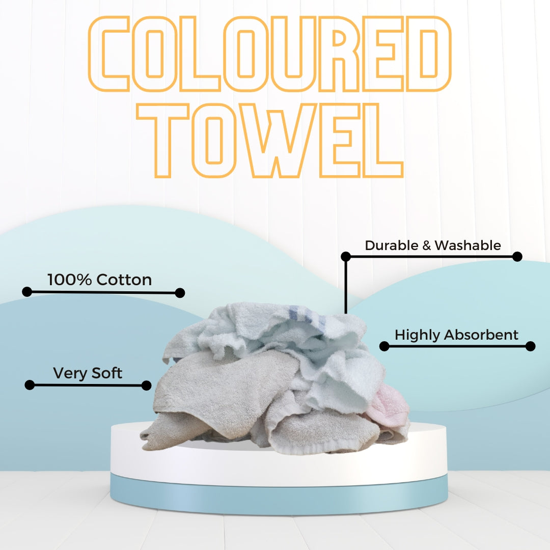 Coloured Terry Towelling Cleaning Rags | Express Wipers Ltd